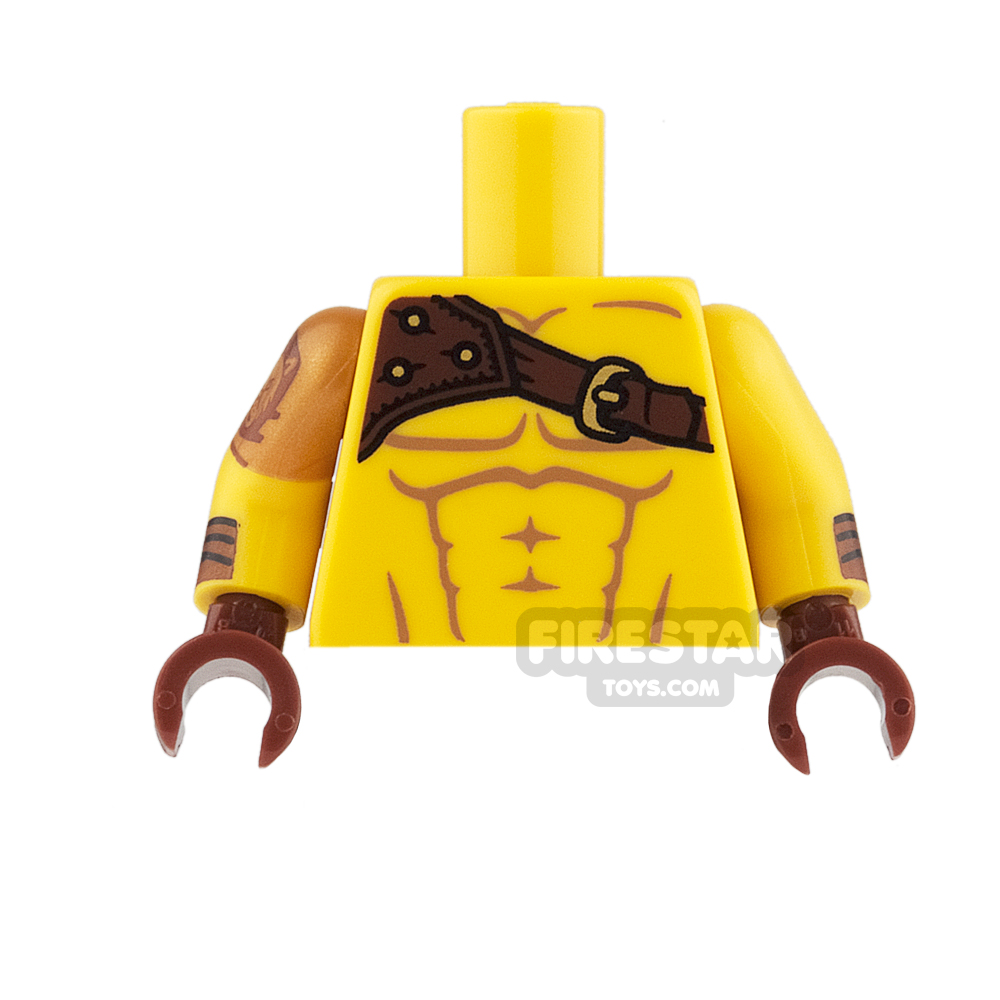 LEGO Mini Figure Torso - Bare Chest with Shoulder Belt