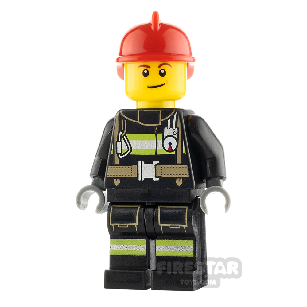 LEGO City Minifigure Fireman with Lopsided Smile